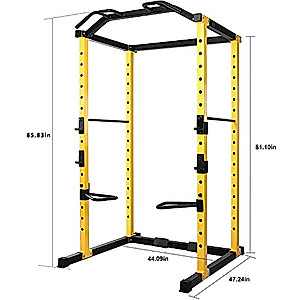 HULKFIT Home Gym Power Cage with Optional Attachments - Yellow
