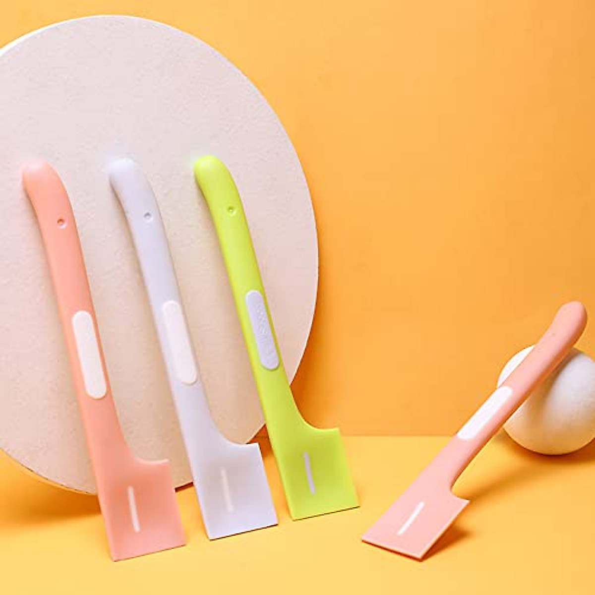 4 PACK Pet Food Can Supplies Mixing Spoons Canned Scoop for Cat Dog Feeding and Wet Storage (Pink + Gray)