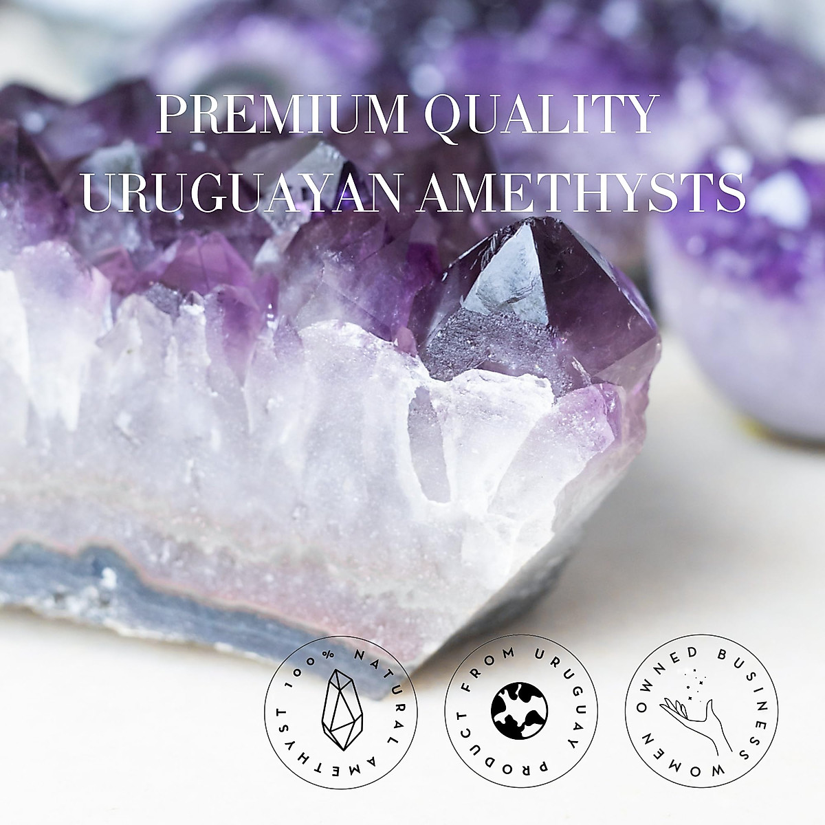 DEEP PURPLE PROJECT 1 Lb Quartz Crystal Cluster Raw Amethyst Stone Plus: GIFT WRAP BOX INCLUDED