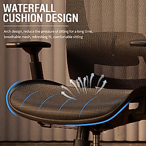 ELABEST Ergonomic Mesh Office Chair,Sturdy Task Chair- Adjustable Lumbar Support & Armrests,Computer Desk Chair,Tilt Function,Comfort Wide Seat,Swivel Home Office Chair