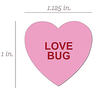 Valentine Candy Hearts Stickers / 500 Valentine's Day Labels / 1 1/8" Heart Envelope Seals