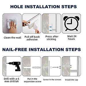 Paper Towel Holder, SUS304 Stainless Steel Paper Towel Holder Under Cabinet, Self Adhesive and Drilling for Kitchen, Counter, Cabinet, Bathroom