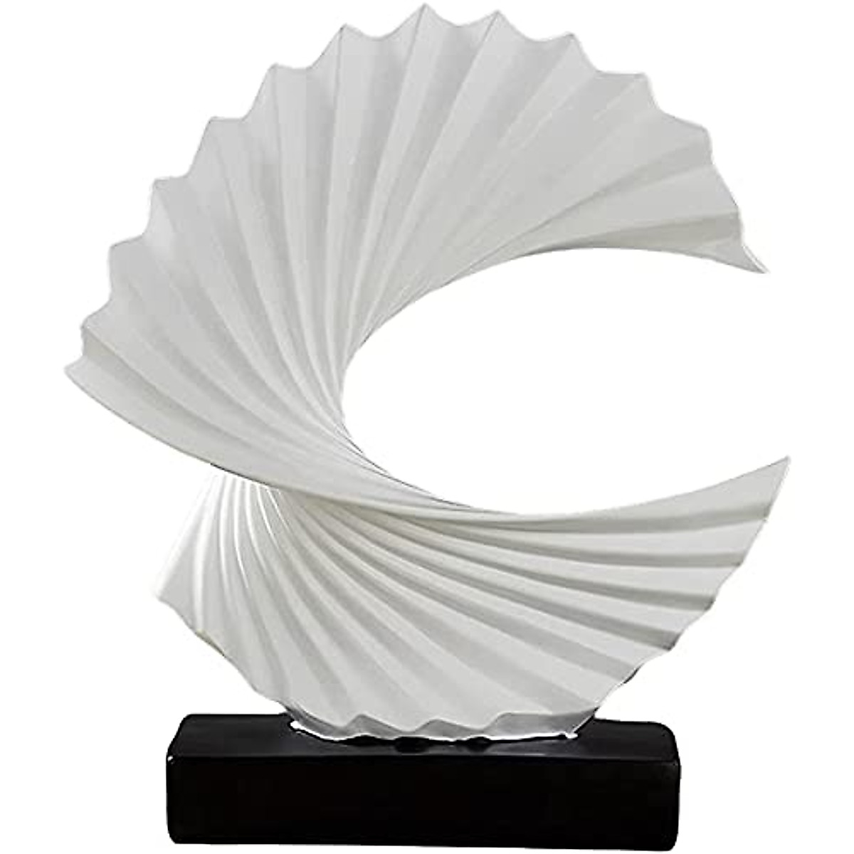 Resin Crafts Art Ornament Abstract Figurines Sculpture Desk Table Statue for Home Bedroom Living Room Garden Office - White