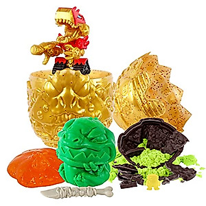 Treasure X Dino Gold Armored Egg. Break The Egg. Squeeze The Ooze Out. Smash The Fossil to Find The Treasure. Then Build The Dino and Display. Styles May Vary