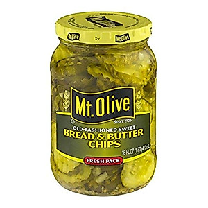 Mt. Olive Bread & Butter Chips Old Fashioned Sweet Fresh Pack Pickles Jar, 16 oz