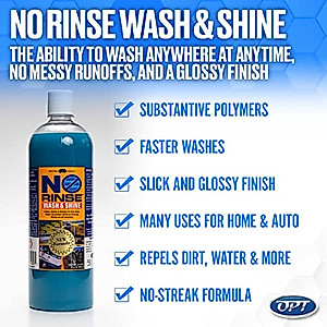 Optimum No Rinse Wash and Shine - ONR Car Wash, New Formula Version 5, Safe on Paint, Coatings, Wraps, and Interior, Rinseless Wash provides a Car Wash Soap Alternative (8 oz)