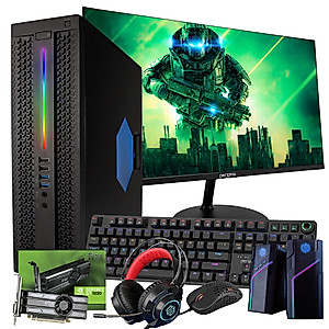 HP Elite RGB Gaming Computer | Intel i5 (3.6Ghz Turbo) | GeForce GT 1030 (2GB) GPU | 16GB DDR4 RAM | 500GB SSD + 1TB | 5G-WiFi + Bluetooth | Windows 10 Gaming PC w/Black Battlestation Kit (Renewed)