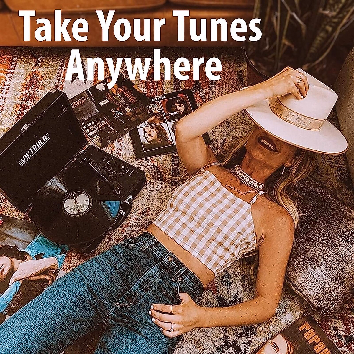 Victrola Journey+ Bluetooth Suitcase Record Player, Dark Brown (VSC-400SB-DBR-SDF)