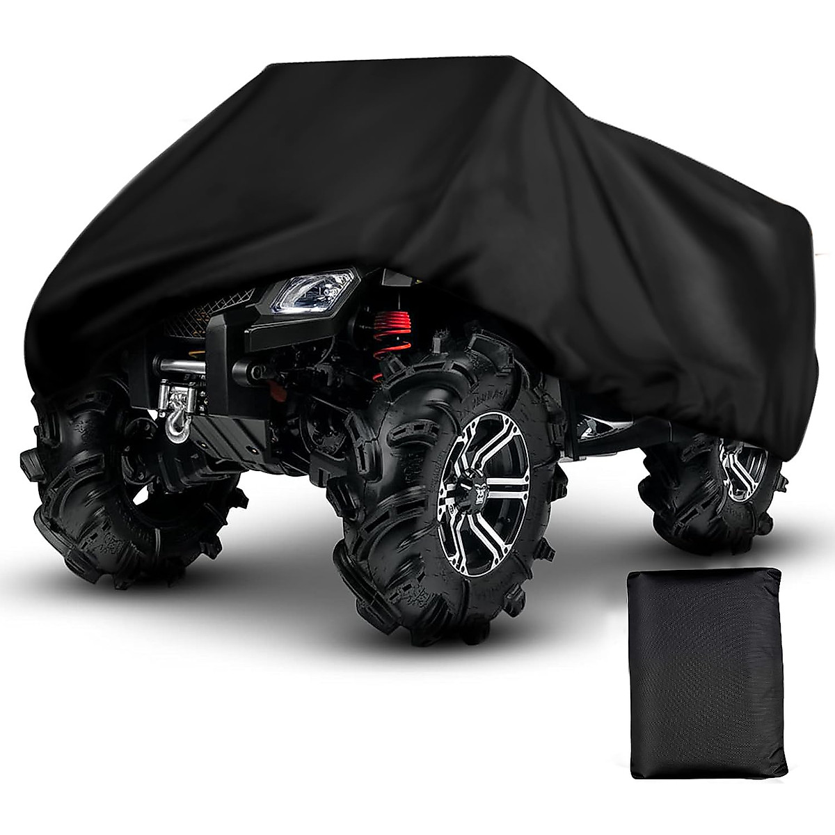 ATV Cover Waterproof, Heavy Duty Black Protects 4 Wheeler 88 x 39 x 42 inch from Snow Rain Dust and Sun