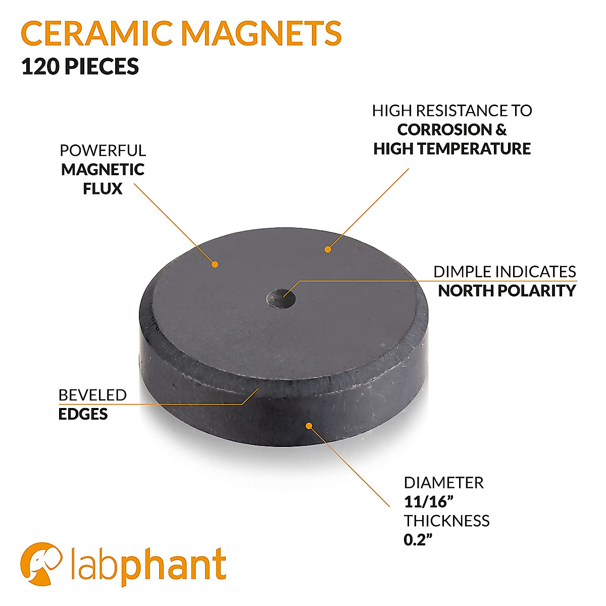 Ceramic Magnets, Round Disk Magnets Craft Magnets, Perfect for DIY, Art Projects or for whiteboards & Fridge Organization (0.7")