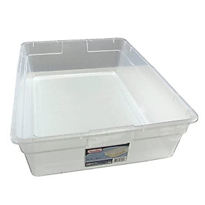 Sterilite 28 Quart Multipurpose Clear Plastic Stacking Storage Container Toe with Secure Lid for Under Bed or Closet Organization, 100 Pack