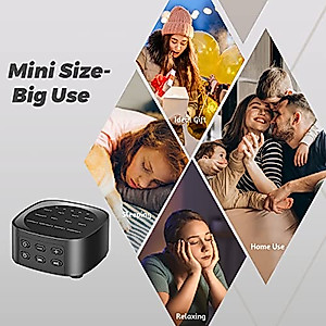 Sleepbox Sleep White Noise Sound Machines with 25 Soothing Sounds 36 Volume Levels 5 Timers Visible Sound Catalog Portable Memory Function for Home Office and Travel