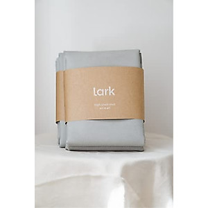 Vegan Leather High Chair Mat by Lark Baby Goods (40 x 40 in) - Waterproof Wipeable Splat Mat for Under High Chair - Baby High Chair Floor Mat for Splash and Spill Protection - Grey