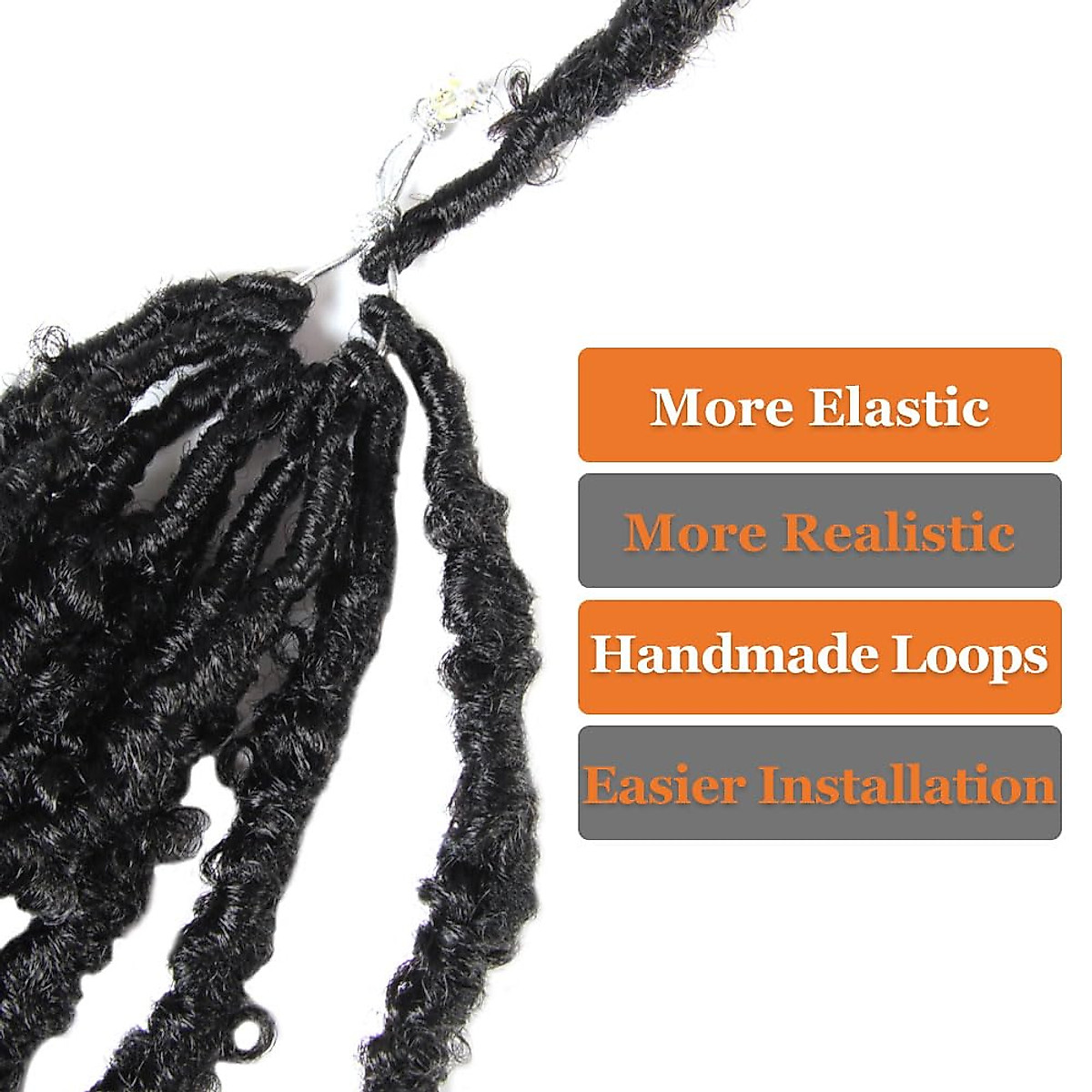 Osuntress Handmade Butterfly Locs Crochet Hair 30 Inch 7 Packs Long Light Weight Distressed Butterfly Faux Locs 1B(Natural Black)