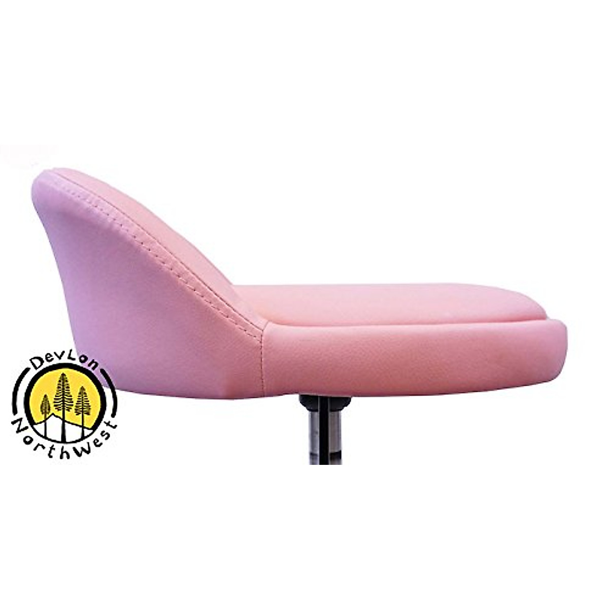 DevLon NorthWest Salon Stool with Back Rest Saddle Hydraulic Spa Stool (LIGHT PINK)