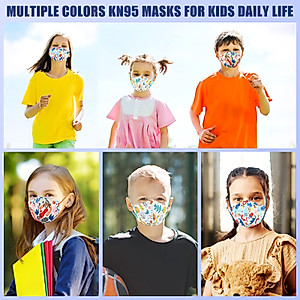 Kids KN95 Face Mask, 30 Pack KN95 Mask for Kids 5 Layers face Mask with Elastic Ear Loop, Multicolor Disposable Face Masks Respirator Protection for boys girls