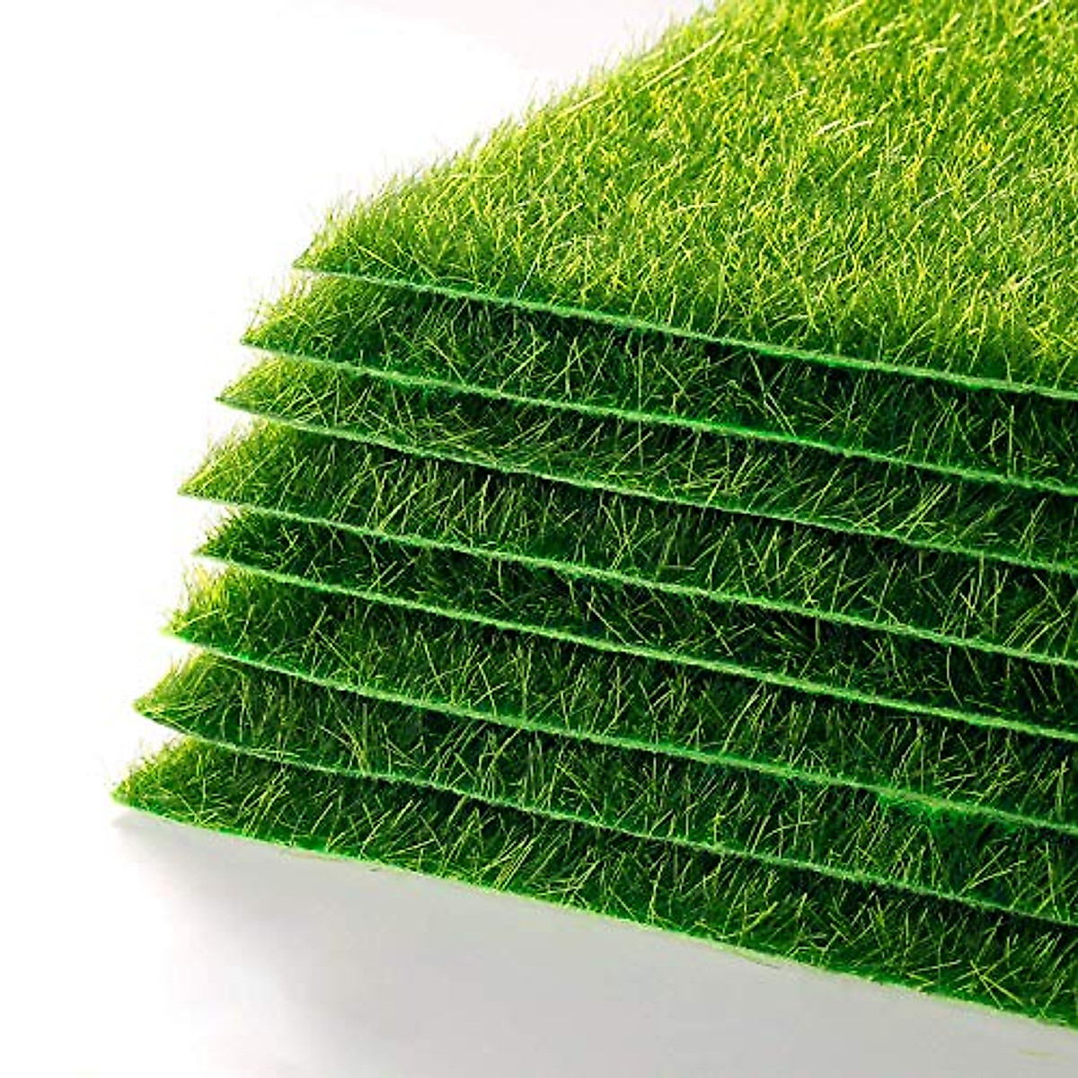 8 Packs Garden Craft Grass Fake Grass for Crafts 6 x 6 Inches Miniature Ornament Garden Dollhouse DIY Grass Fairy Artificial Grass Lawn