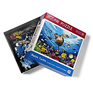 Koyiwa 100 Pieces Jigsaw Puzzle for Kids Age 4-8 Sea Turtle Swimming Fantastic Seaworld Educational Puzzle Toys for Toddler Children Boys and Girls (15 x 10 inch)