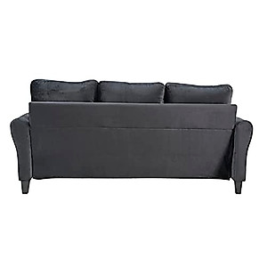 Modern Velvet Couch with 2 Pillow Plus A Classic Wooden Workbench
