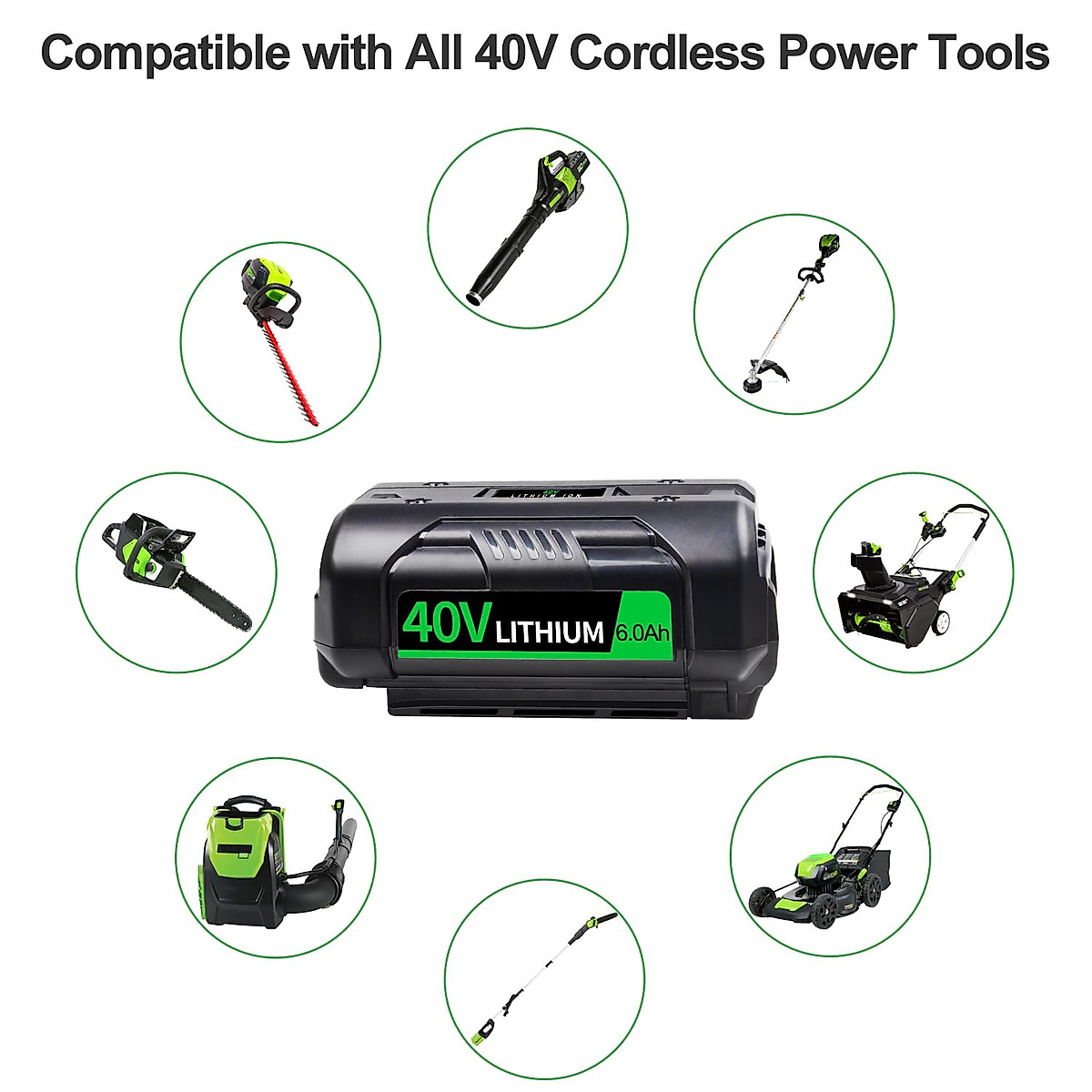 DTK 40V Lithium Battery Replacement for Ryobi 40V Battery OP4026 OP40201 OP40261 OP4040 OP4050 OP40601