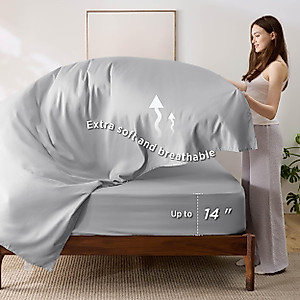 Bedsure Full Size Comforter Set - 7 Pieces Reversible Grey Bedding, Full Size Bed Set for All Seasons, Bed in a Bag with Down Alternative Comforter, Sheets, Pillowcases & Shams