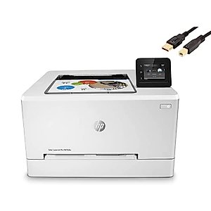 HP Color Laser Jet Pro M255dw Wireless Laser Printer, 2.7'' Color Graphic Touch Screen, 22ppm, Remote Mobile Print, Duplex Printing, Works with Alexa, Auto 2-Sided Printing, PCS USB Printer Cable