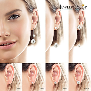 JewelrieShop Pearl Earrings Faux Pearl Stud Ball Earrings Hypoallergenic Pearl Drop Dangle for Women (7 Pairs Studs and 1 Pairs Dangle Earrings)