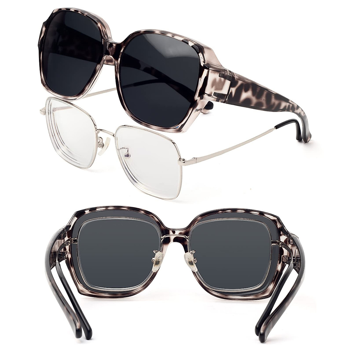 Face Shadow Over Glasses Sunglasses for Women Polarized UV Protection, Fit Over Prescription Glasses Sunglasses Lightweight