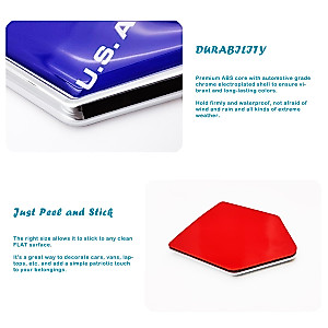 Overdecor US Air Force Wings Flag Decal Stickers Car Emblem Army Military Car Accessories Decorations Chrome Shield Flag Sticker Decals for Cars Truck Vehicles, 2 Pack