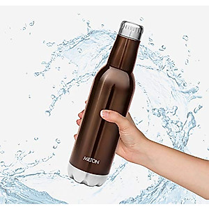 Milton Pride 600 Thermosteel Vaccum Insulated Hot & Cold Water Bottle, 500 ml, Brown