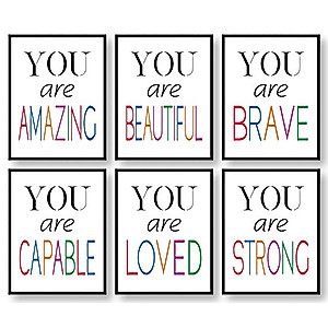 GIFTSFARM Girls Wall Decor, Kids Wall Art, Girls Room Decor, Posters For Teen Girls Room, Girls Room Wall Decor, Girls Wall Decor For Bedroom, Kids Room Decor For Girls (Set of 6, 8X10in, Unframed)