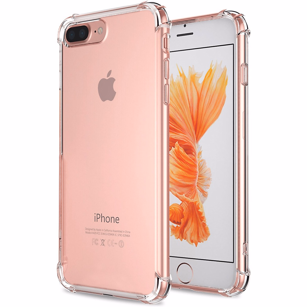 for iPhone 7 Plus Case, for iPhone 8 Plus Case, Matone Crystal Clear Shock Absorption Technology Bumper Soft TPU Cover Case for iPhone 7 Plus (2016)/iPhone 8 Plus (2017) - Clear