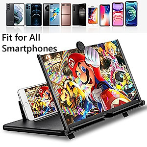 Screen Magnifier, Screen Amplifier, CanJoo 16" Phone Screen Magnifier Smartphone Mobile Phone 3D Magnifying Screen Screen Enlarger for Movies, Videos and Gaming Suit for All Smartphones (16 in)