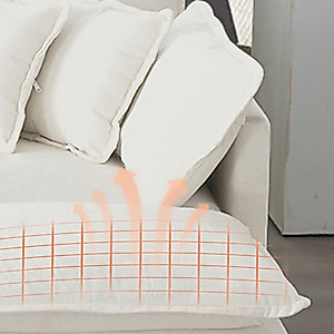 VEPXXP 76.7" Luxury Loveseat Sofa Couch, Deep Sectional Sofa Cloud Couch with 2 Armrest Pillows, Chenille Comfy Love Seat Sofa for Living Room, Apartment, Studio, Office,White