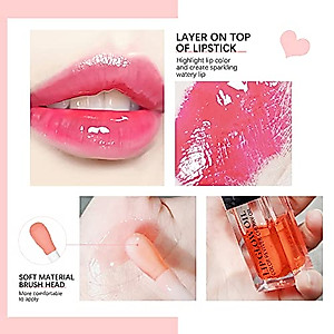 Eliversion Hydrating Lip Glow Oil, Moisturizing Lip Oil Gloss, Transparent Tinted Lip Balm, Transparent Toot Lip Oil, Plumping Lip Gloss, Long Lasting Nourishing Non-sticky (Cherry)