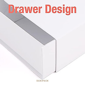 BAKIPACK 5 Gift Boxes, White Gift Boxes, 7x4.9x2.4 Inches, Keepsake Boxes, Small Rectangle Gift Boxes with Lids for Presents (Matte White)