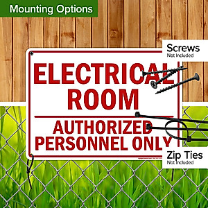 Electrical Room Authorized Personnel Only Sign, 10x14 Inches, Rust Free .040 Aluminum, Fade Resistant, Made in USA by My Sign Center