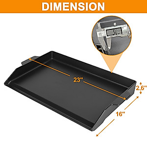 Universal Griddle Insert for Gas Grill, Cast Iron Flat Top Griddle for Outdoor Grill, Charcoal Grill, Camp Chef/Weber/Charbroil/Nexgrill/Kenmore Big Gas Grill Griddle Etc. All Gas Grills 23" x 16"