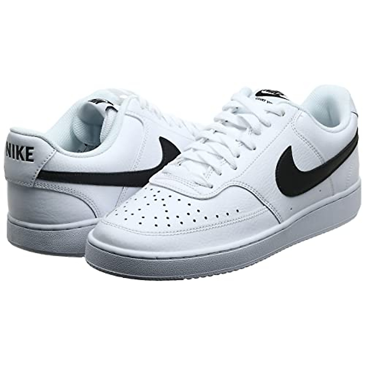 Nike Men's Court Vision Low Sneaker, White/Blackwhite, 10.5 Regular US