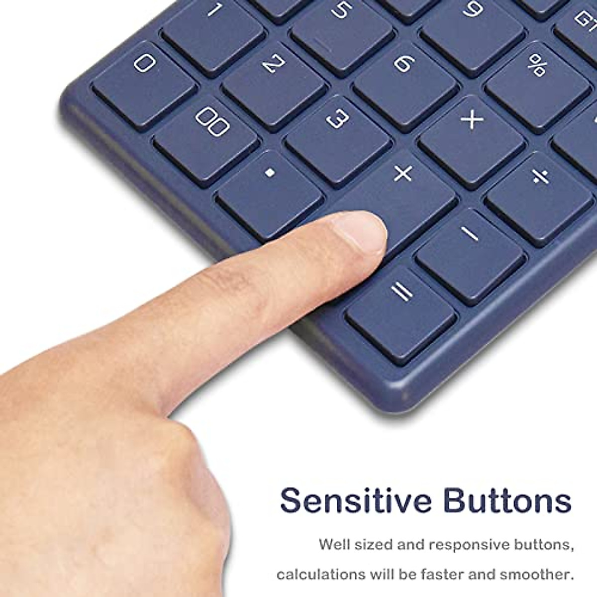 Calculators Desktop, Large Display Solar and Battery Power, Aesthetic Office Supplies, 12 Digit Small Basic Standard Functional Desk Calculator Cute for Office, Home, School (Blue)