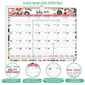2025-2026 Calendar - July 2025-December 2026 Wall Calendar, 18 Monthly Calendar 2025-2026, Perfect for School, Office & Home Planning, 14.75" x 11.5"