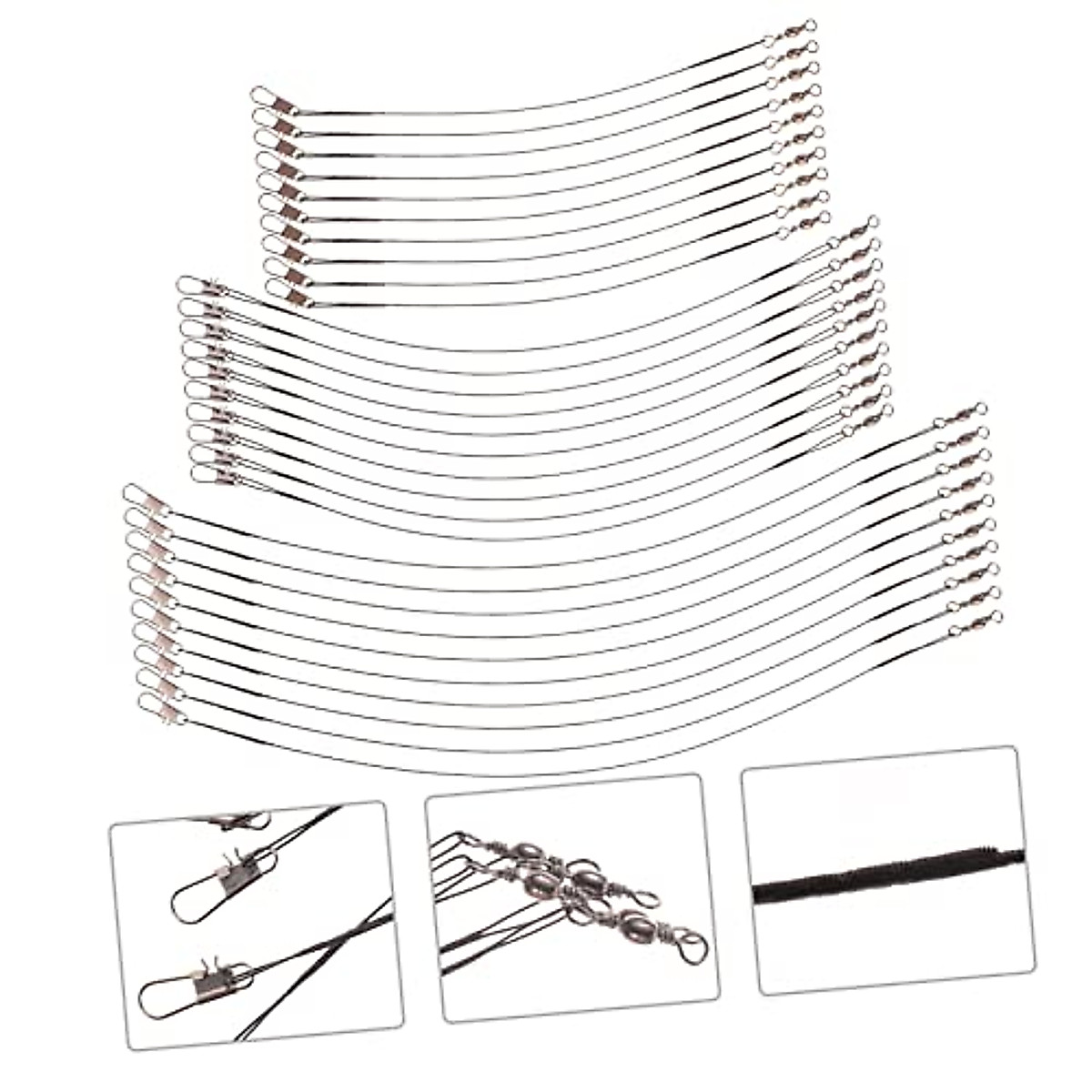 Unomor 60 Pcs Lure Anti-Bite Line Fishing Accessories Fishing Wire Leaders Saltwater Fishing Tackle swivels Fishing Tackle Fishing Kits Fishing Leading Lines Wire for Fishing Fish Leaders