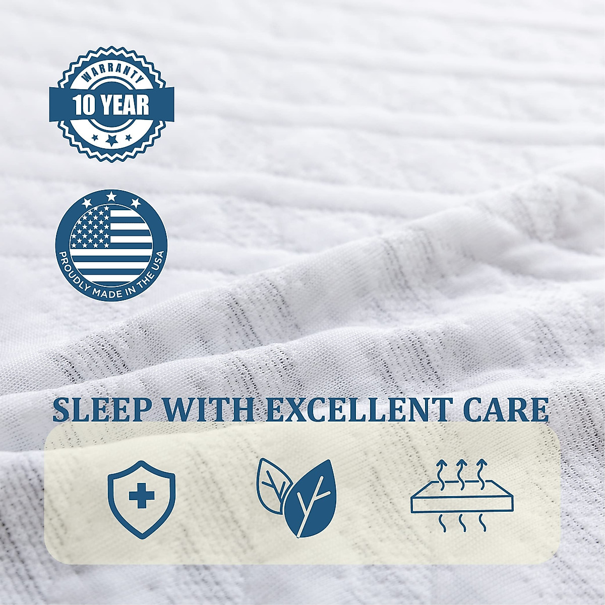 EGO White 10 Inch Short King Memory Foam RV Mattress, Cooling Gel Green Tea Mattress for RVs, Campers & Trailers, Bed in a Box, Made in USA, CertiPUR-US Certified, 72"×75", Medium Firm