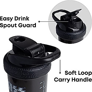 Smartshake Revive KISS Shaker Bottles for Protein Mixes 25 oz – Shaker Cup Workout Smart Shaker Bottles With Storage for Powder + Protein Shakes, Rock Band Collection