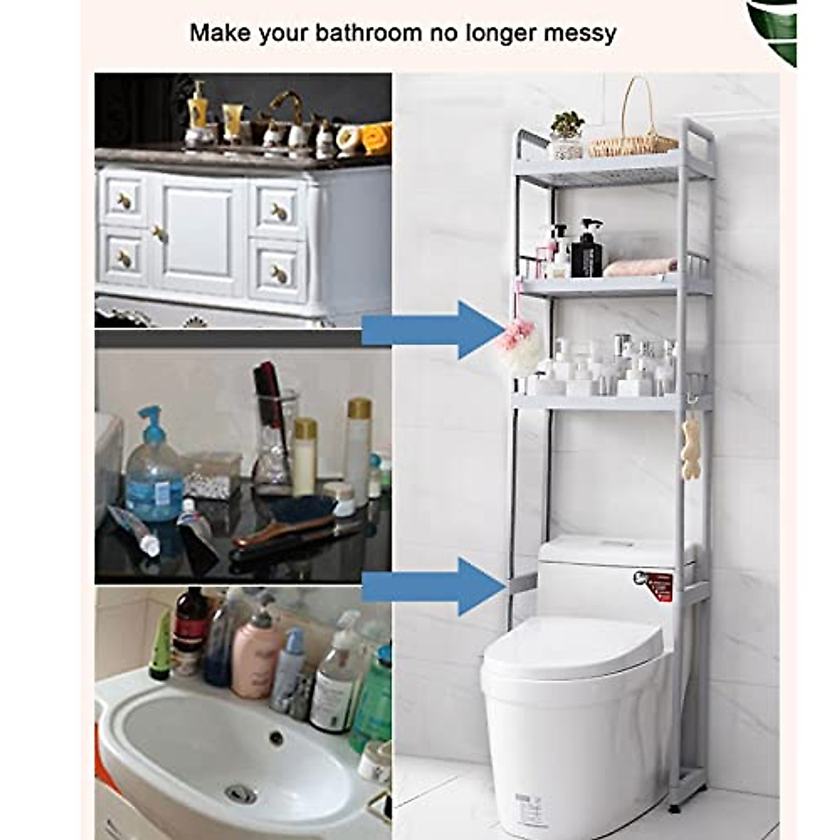 Household Products Over-The-Toilet Storage,The-Toilet Bathroom Spacesaver,Toilet Storage Rack for Laundry, Balcony, Porch
