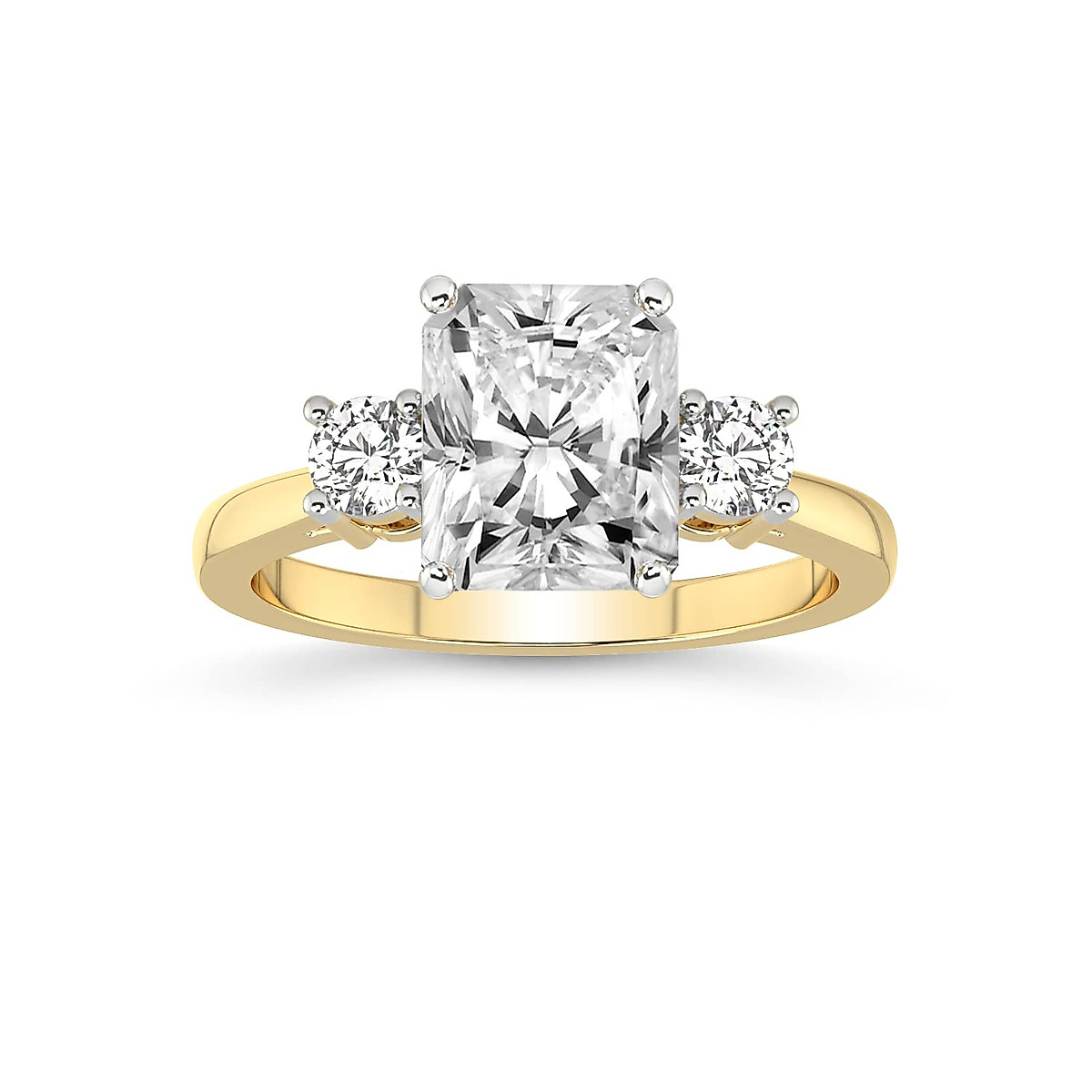 FRIENDLY DIAMONDS 3 ct IGI Certified Radiant Shape Lab Grown Diamond Ring Women's Day Gift | 14K Or 18K White, Yellow Or Rose Gold | Intricacy Three Stone Diamond Ring |FG-VS1-VS2 Quality