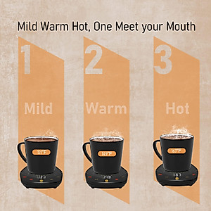 HX HECLX Mug Warmer Coffee Warmer for Desk Heater Accessories 131℉/149℉/167℉ Adjustable Temperature 25W 4h Auto Shut Off-Setting Cup Warmer for Coffee, Beverage, Milk, Tea, Water (Mug Not Included)