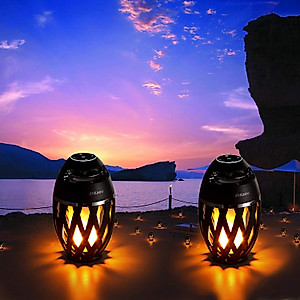 DiKaou Led Flame Speaker, Torch Atmosphere Bluetooth Speakers&Outdoor Portable Stereo Speaker with HD Audio and Enhanced Bass,LED flickers Warm Yellow Lights BT4.2 for iPhone/iPad/Android