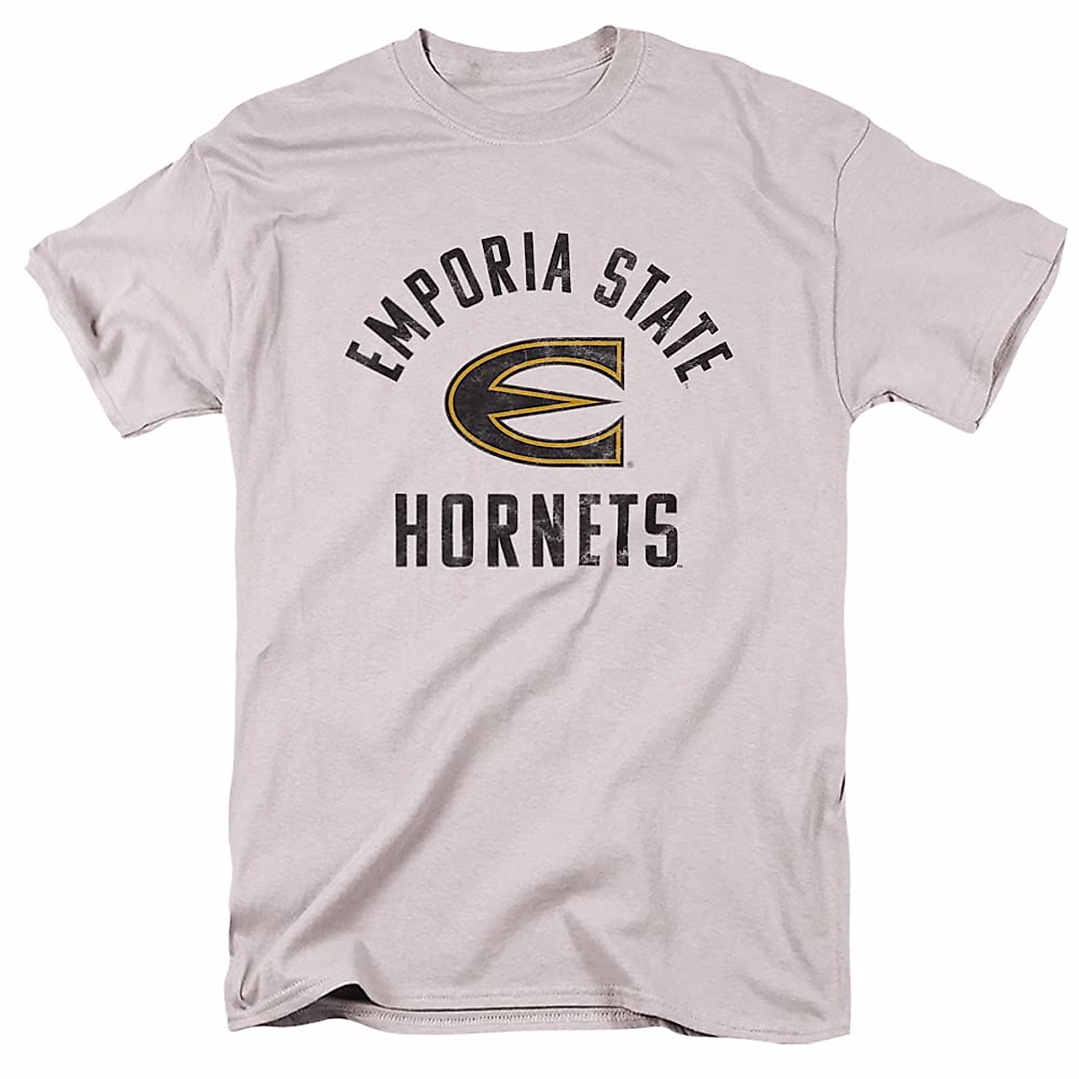 Emporia State University Official Hornets Logo Unisex Adult T-Shirt, Silver, Small