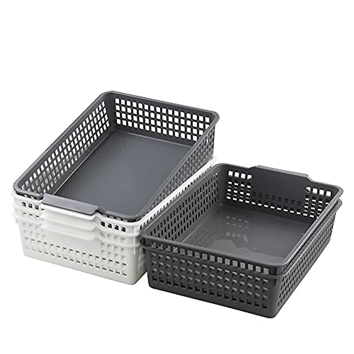 Vcansay Plastic A4 Paper Storage Basket Trays, 6 Packs